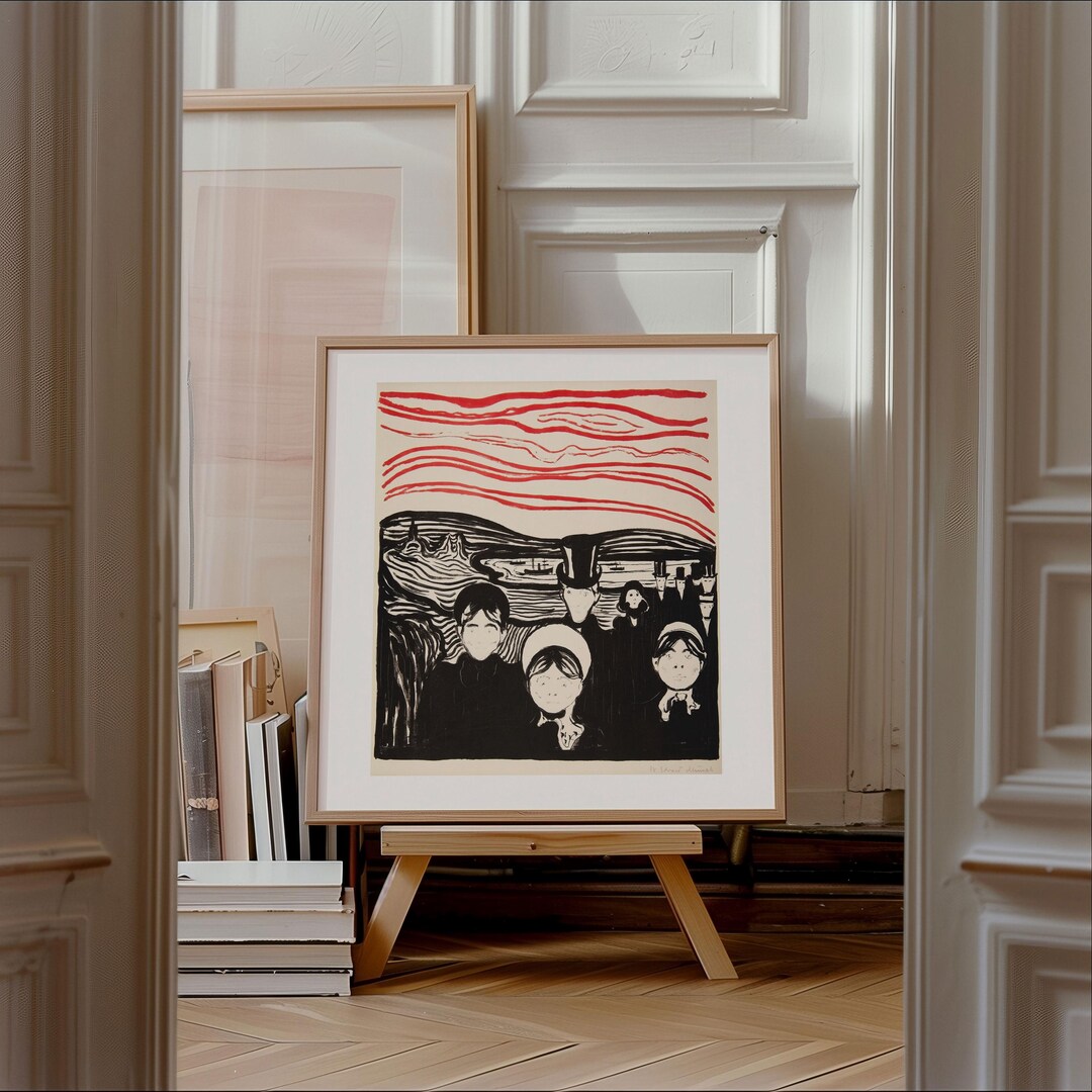 Edvard Munch Print, Eventing Anxiety, Le Soir Angst C.1896, Lithograph ...