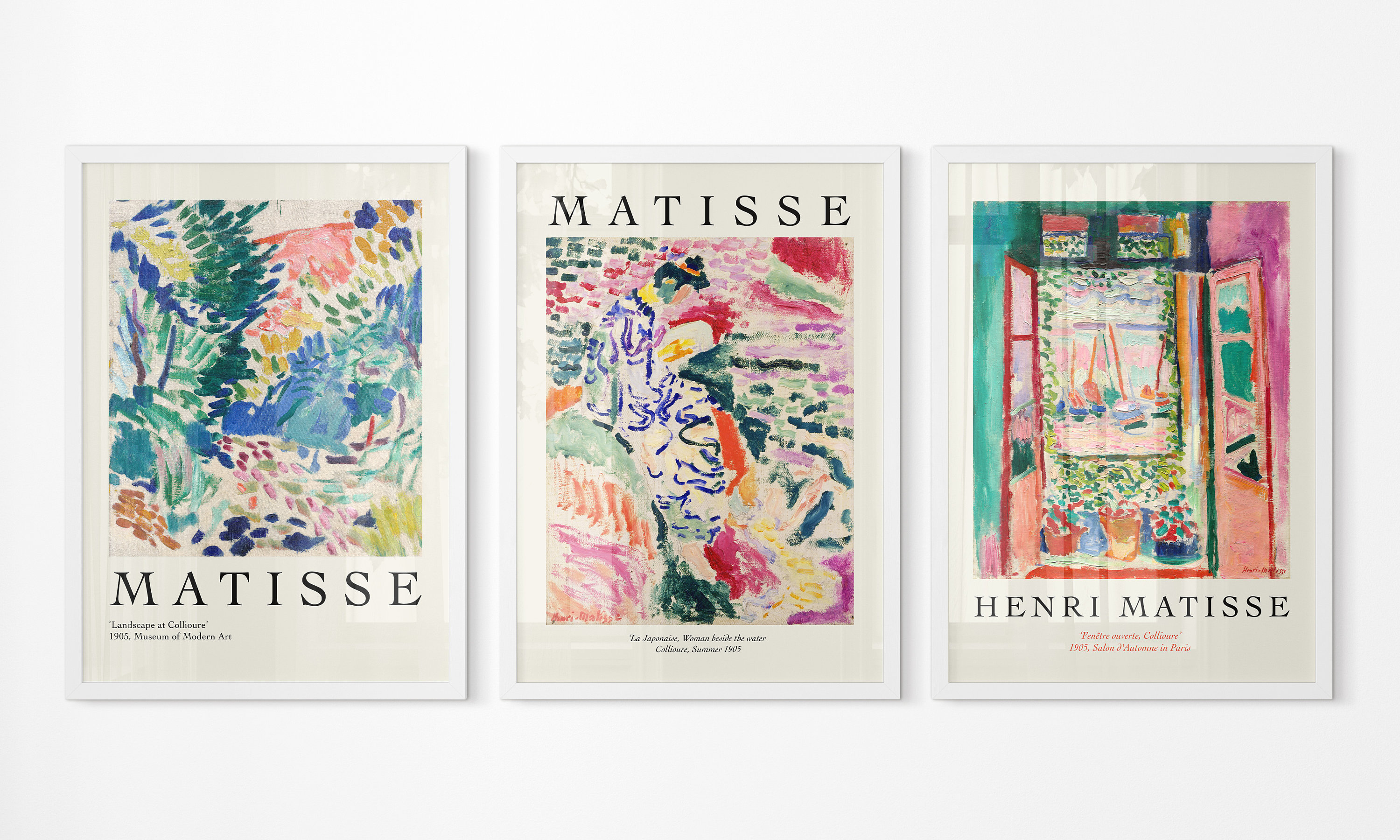 Matisse Wall Art Set of 3 Painting, Three Pieces Matisse Poster ...