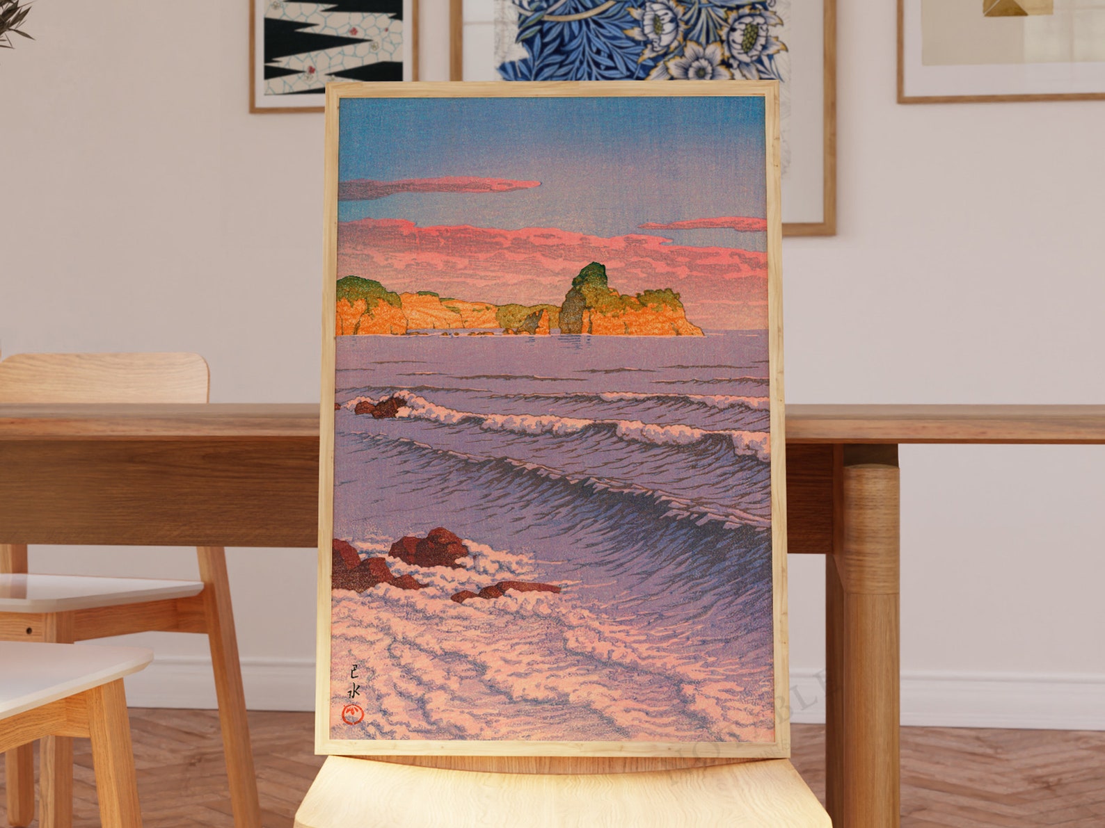 Japanese Art Print, Kawase Hasui, Morning Sea at Shiribeshi , Ship From ...