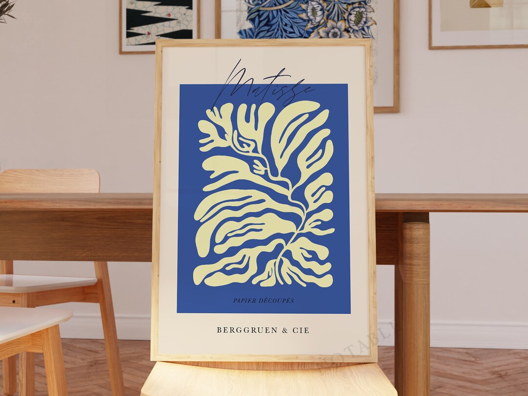 Matisse Poster - Matisse Cutouts Blue Algae Wall Art, Matisse Inspired ...
