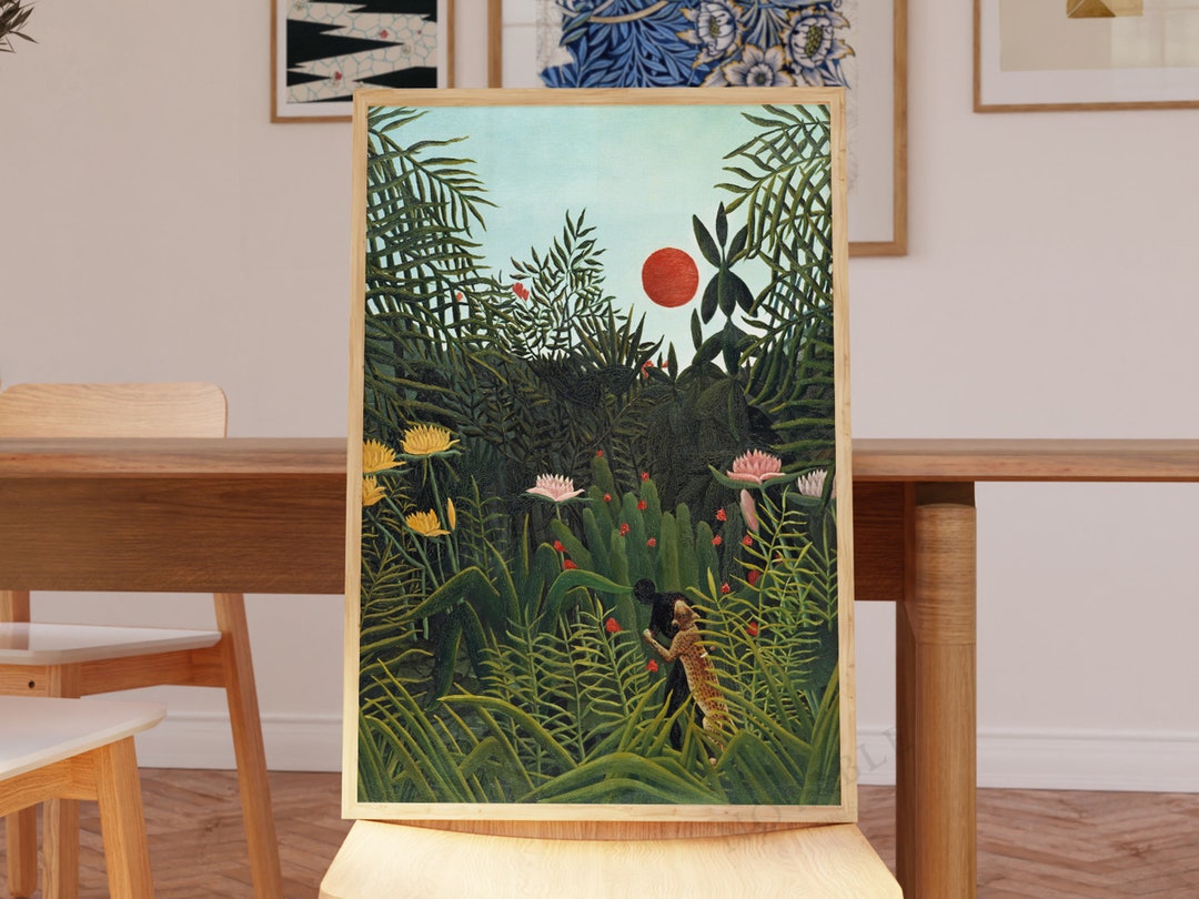 Henri Rousseau Art Print - Virgin Forest With Sunset, C. 1910, Unframed ...
