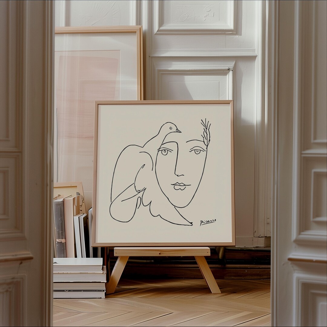 Picasso Line Art Print, Face of Peace Wall Art, Ship From Uk/us/europe ...