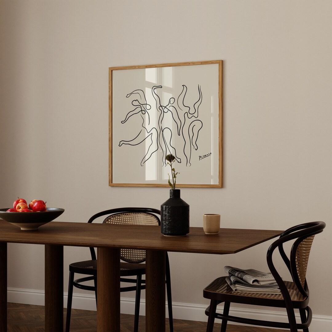 Picasso Line Art Print, the Dance Line Drawing Wall Art, Ship From Uk ...