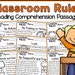 Classroom Rules Reading Comprehension Passages and Questions Back to ...