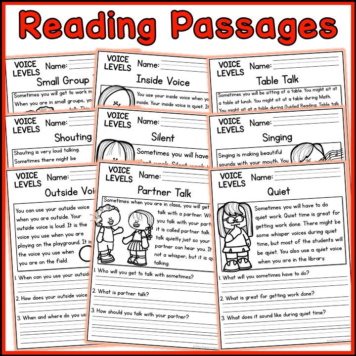 Voice Levels Reading Comprehension Passages and Questions Back to ...