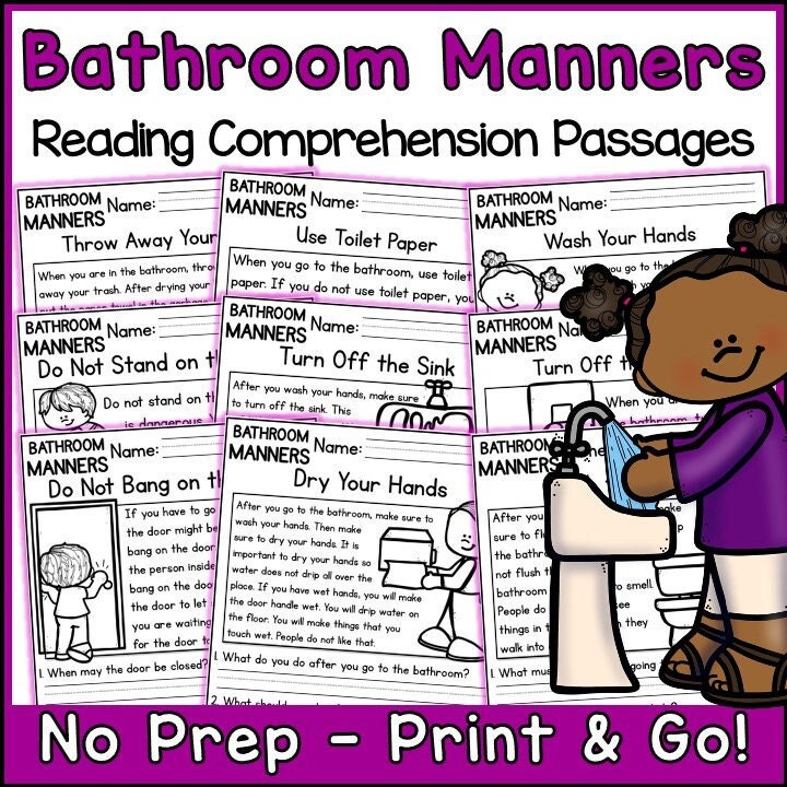 Bathroom Manners Reading Comprehension Passages and Questions Back to ...