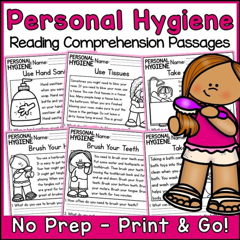 Personal Hygiene Reading Comprehension Passages and Questions Health ...