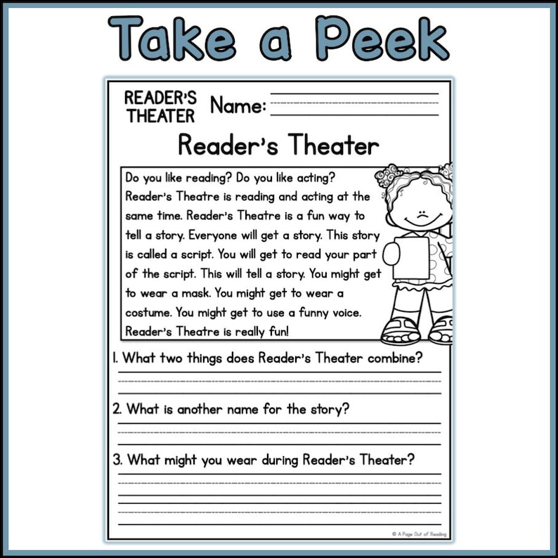 Readers Theatre Reading Comprehension Passages and Questions Back to ...
