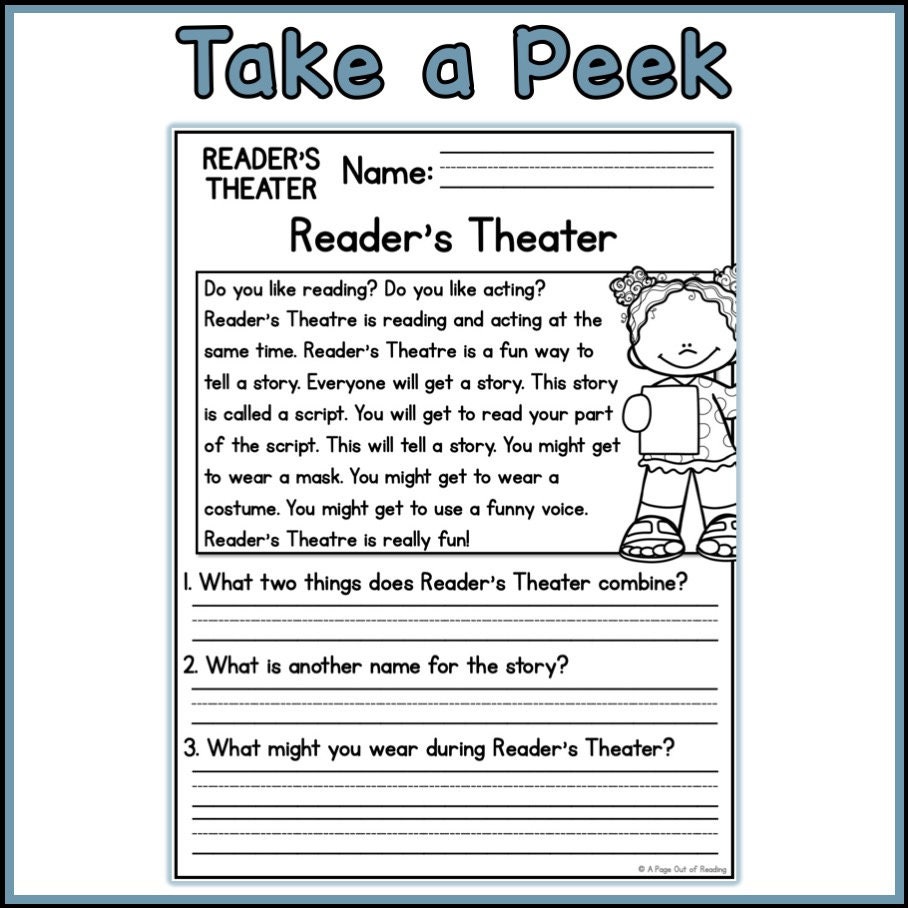 Readers Theatre Reading Comprehension Passages and Questions Back to ...