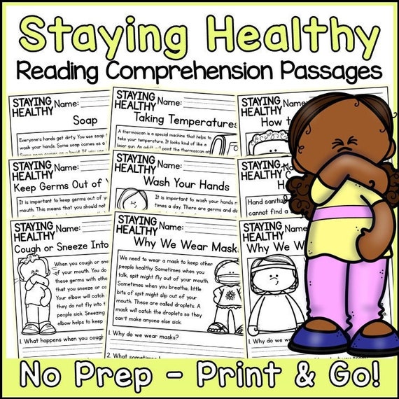 Staying Healthy Reading Comprehension Passages and Questions - Etsy
