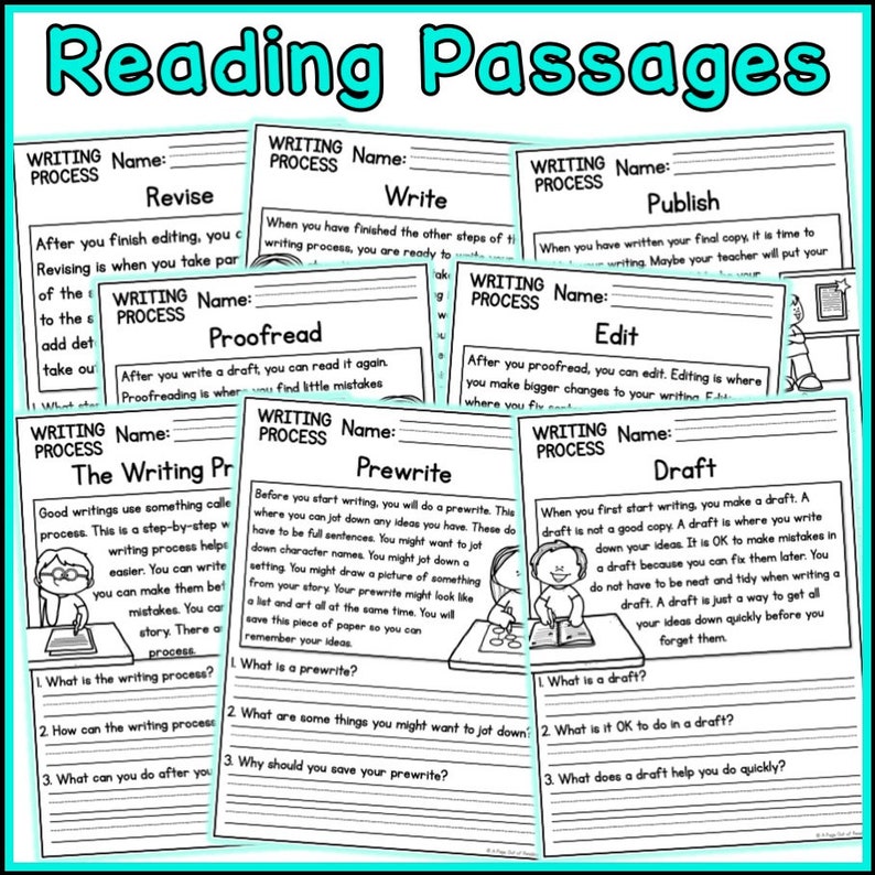 Writing Process Reading Comprehension Passages and Questions Back to ...