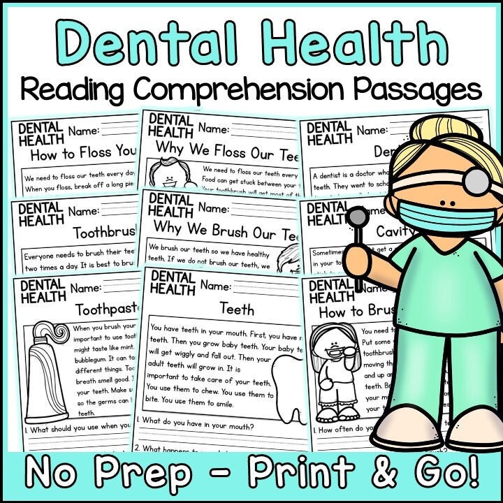Dental Health Reading Comprehension Passages and Questions Health ...