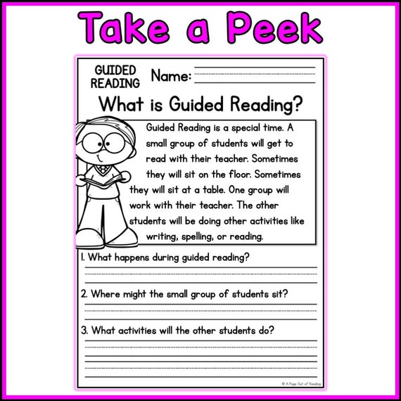 Hojas De Trabajo De Comprensión De Lectura Guiada Hojas De Trabajo De