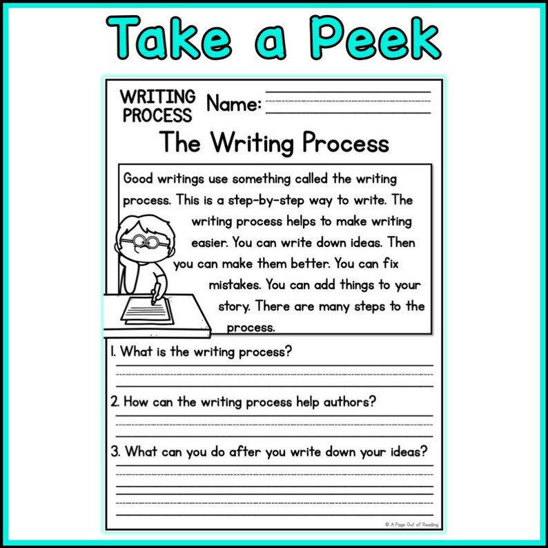 Writing Process Reading Comprehension Passages and Questions Back to ...