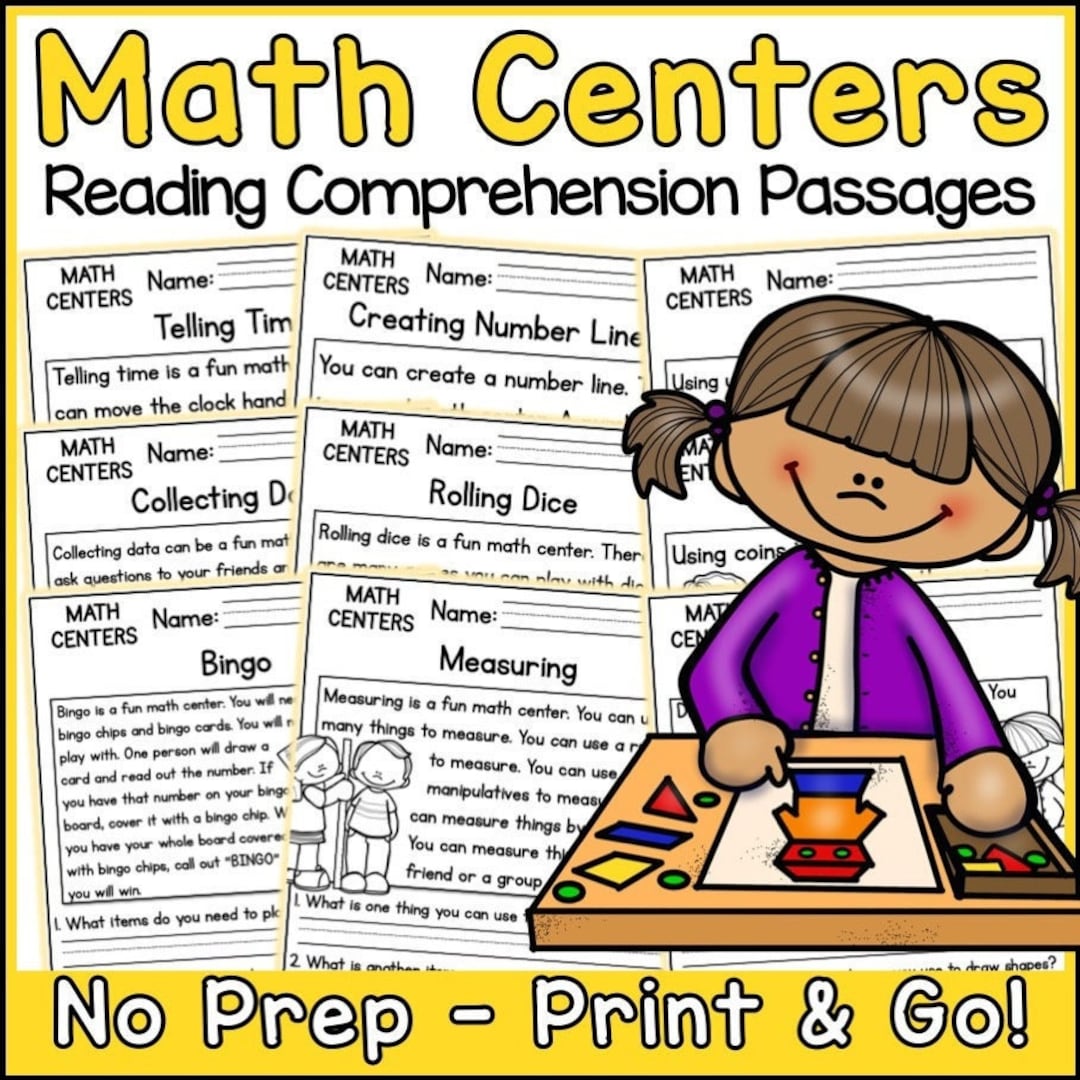 Math Centers Math Reading Comprehension Passages and Questions Back to ...