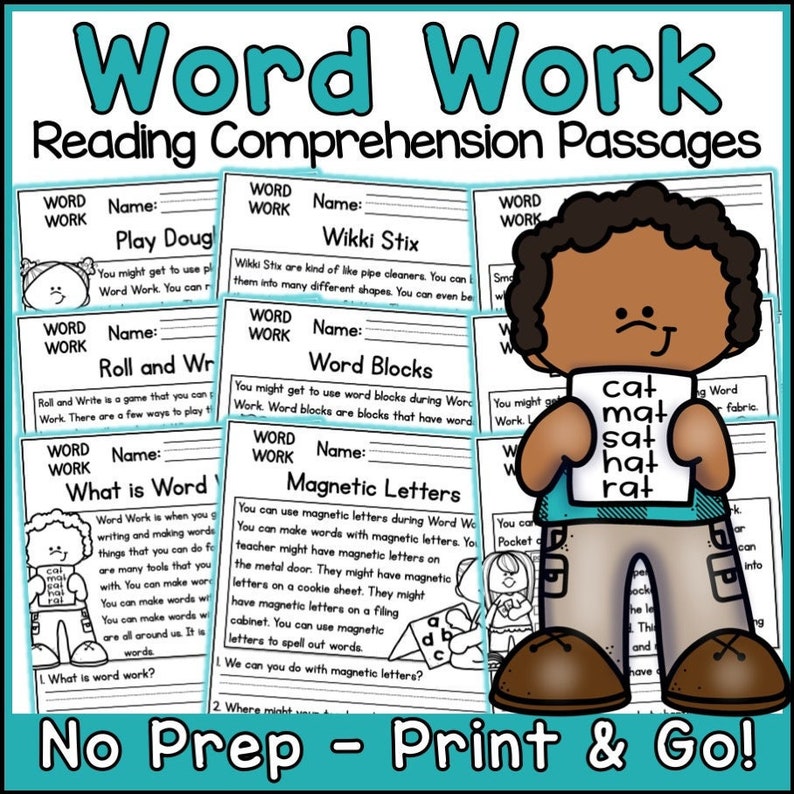 Word Work Reading Comprehension Passages and Questions Back to School | Science Printable ...
