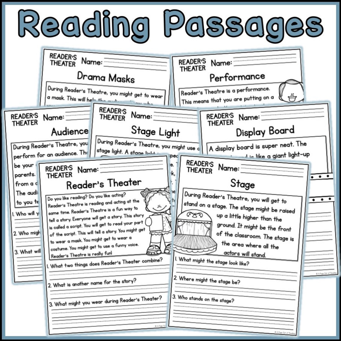 Readers Theatre Reading Comprehension Passages and Questions Back to ...