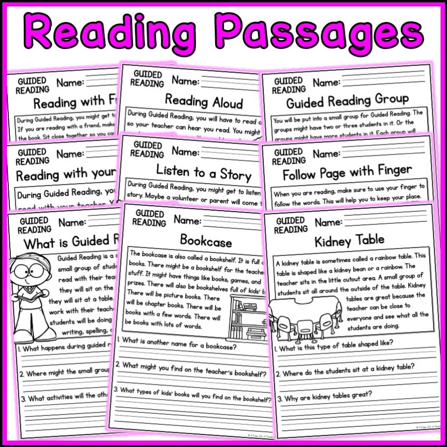 Guided Reading Reading Comprehension Passages and Questions Back to ...