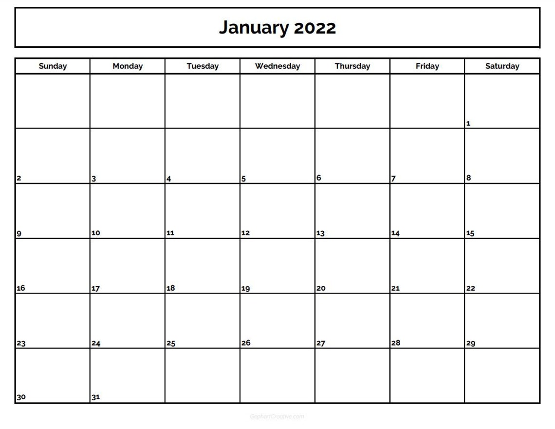 Blank Monthly Calendar 8.5 X 11 Template Simple INSTANT DOWNLOAD ...