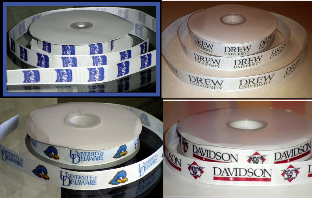 7/8 Collegiate Personalizable Grosgrain Ribbon Duke University Delaware ...