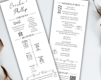 Infographic Wedding Program Template - Etsy