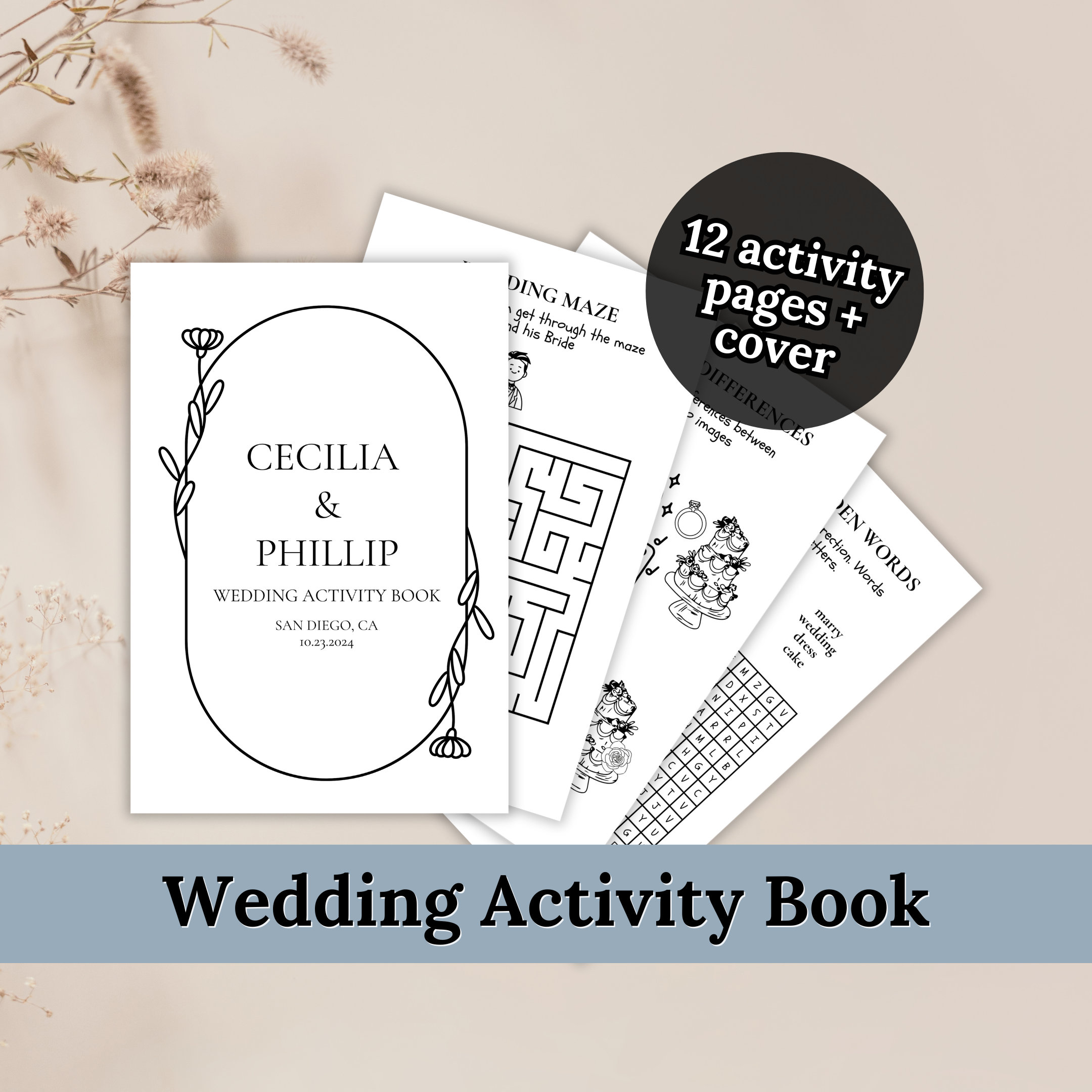 Wedding Coloring Book, Kids Wedding Activity Book, Wedding Coloring ...