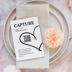 Capture the Love QR Code Wedding Sign, Share the Love Wedding Photo ...