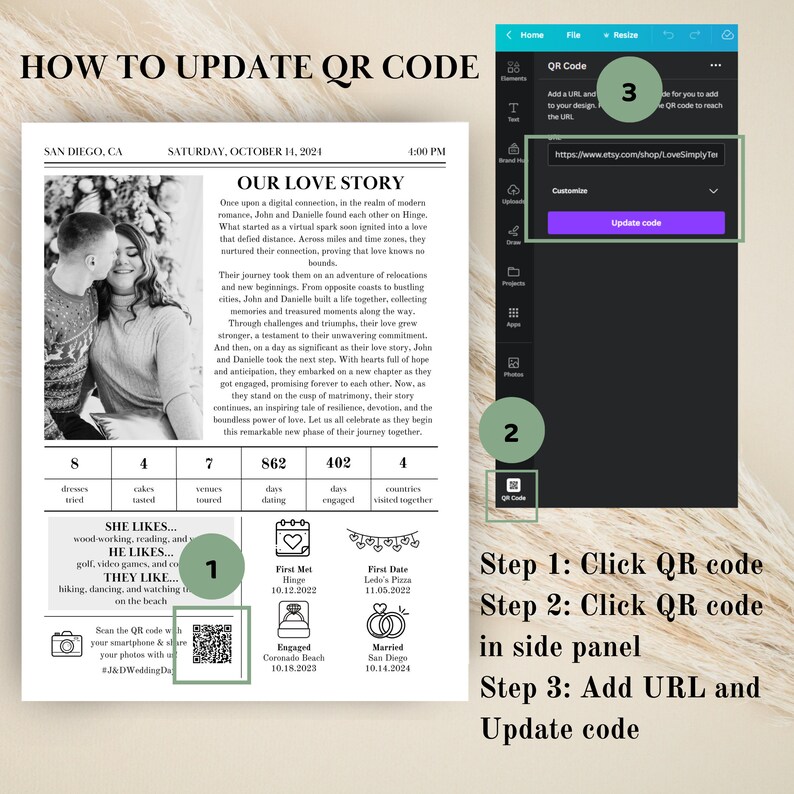 Newspaper Wedding Program Template Editable Wedding Newspaper - Etsy