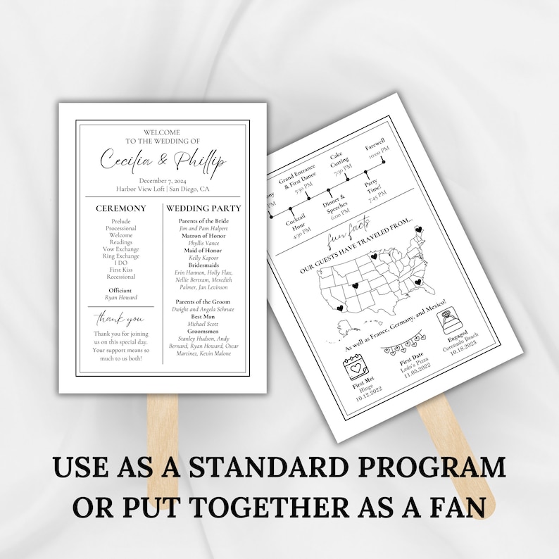 Infographic Wedding Program, Ceremony Program Template, Editable ...