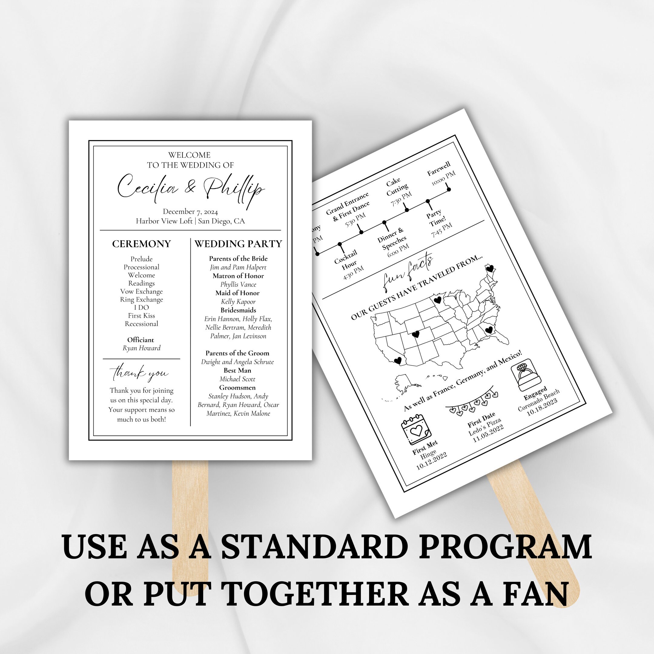 Infographic Wedding Program, Ceremony Program Template, Editable ...