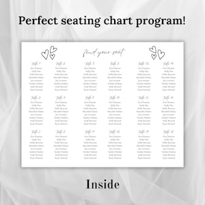 Trifold Wedding Program With Wedding Seating Chart Template, Editable ...