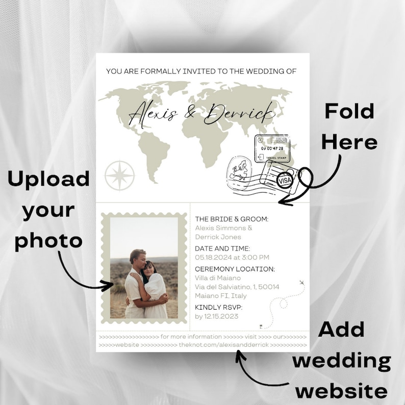 Boarding Pass Wedding Invitation Template, Wedding Passport Instant ...