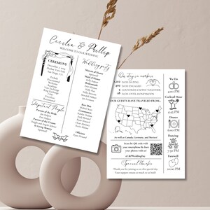 Infographic Wedding Program, Editable Wedding Day Program, Fun Wedding ...