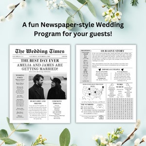 Wedding Newspaper Infographic Program, Newspaper Wedding Program ...