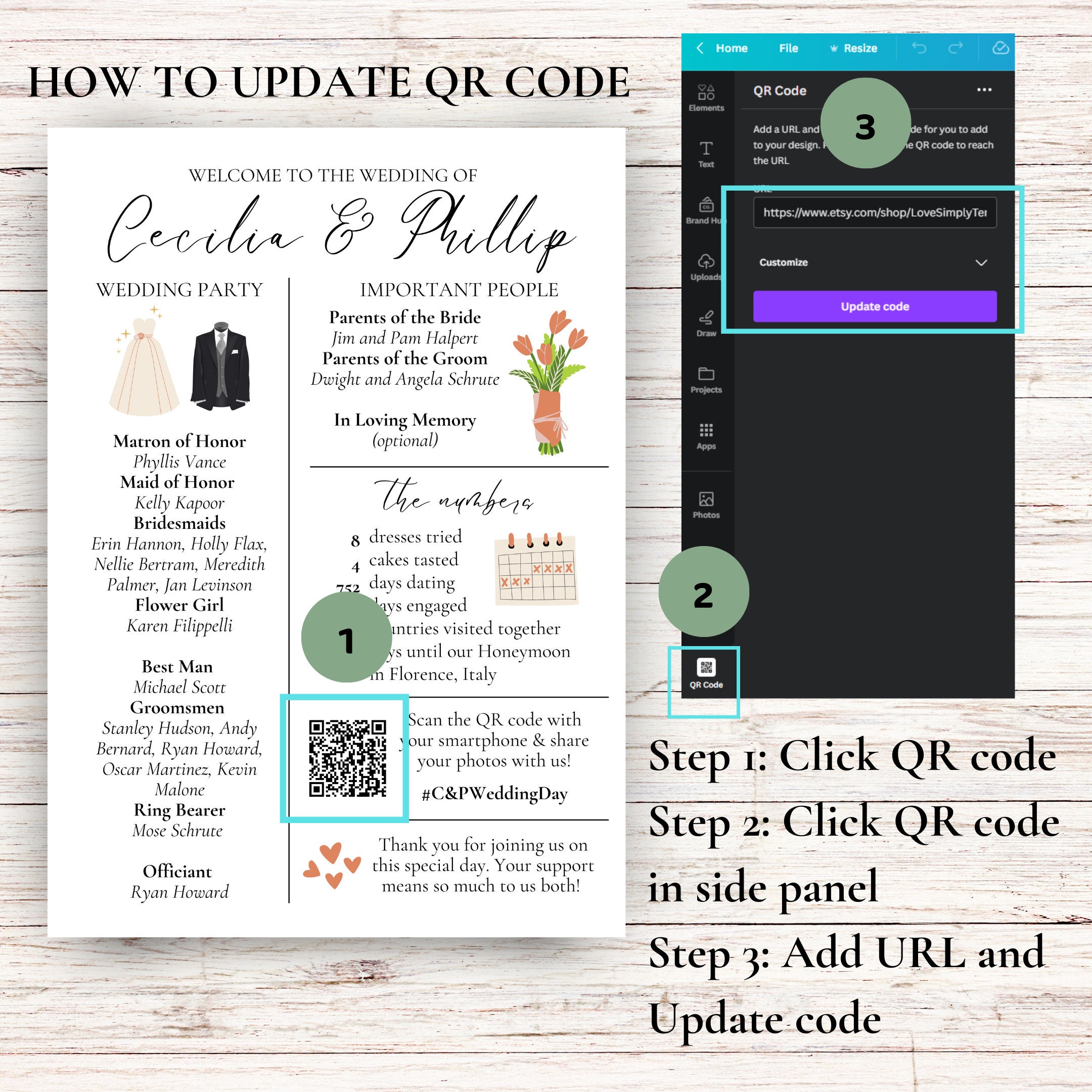 Infographic Wedding Day Program, Editable Wedding Schedule Template ...
