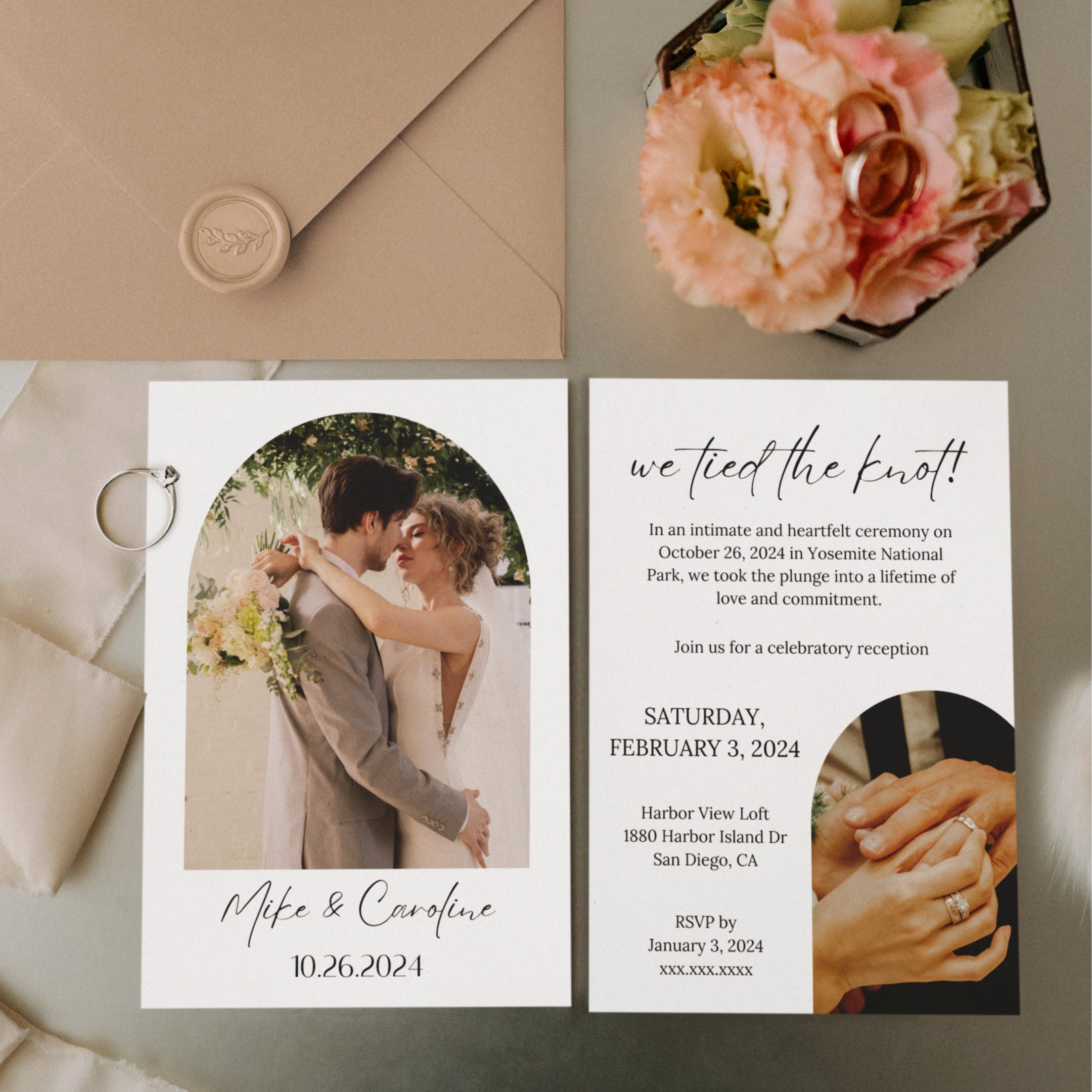 Elopement Reception Invitation Elopement Announcement - Etsy