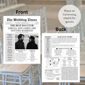 Wedding Newspaper Infographic Program, Newspaper Wedding Program ...