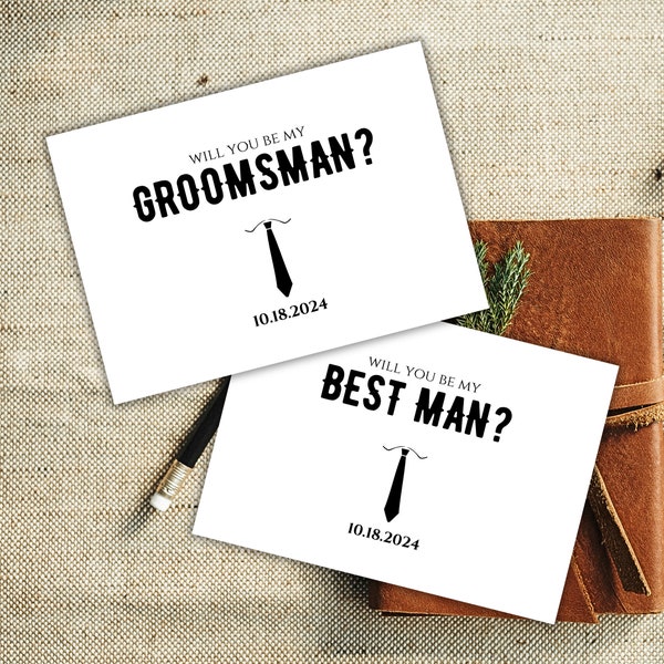 Groomsmen Proposal Card, Best Man and Groomsman Proposal Card Template ...