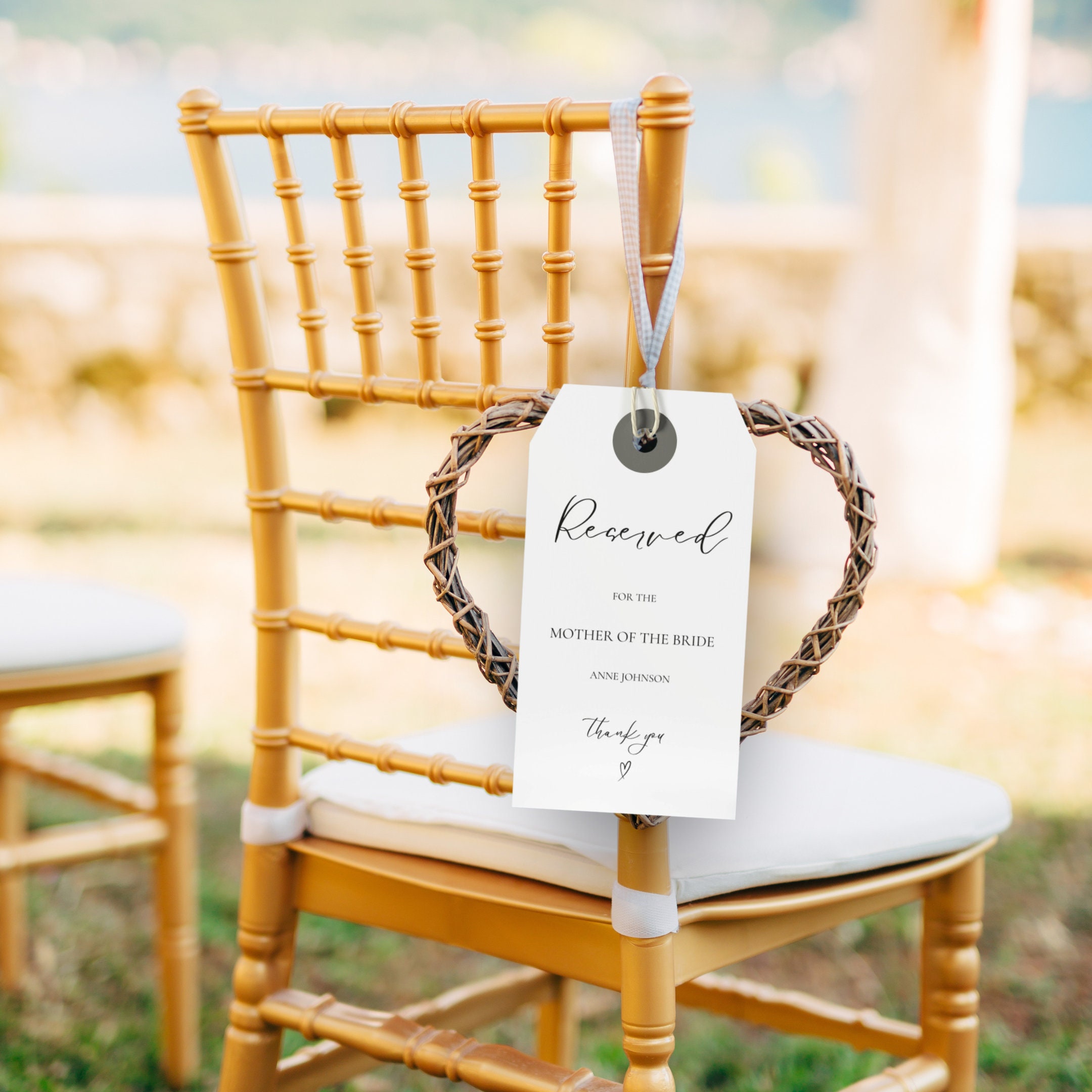 Reserved Sign Wedding, Reserved for Family Wedding Template, Minimalist ...