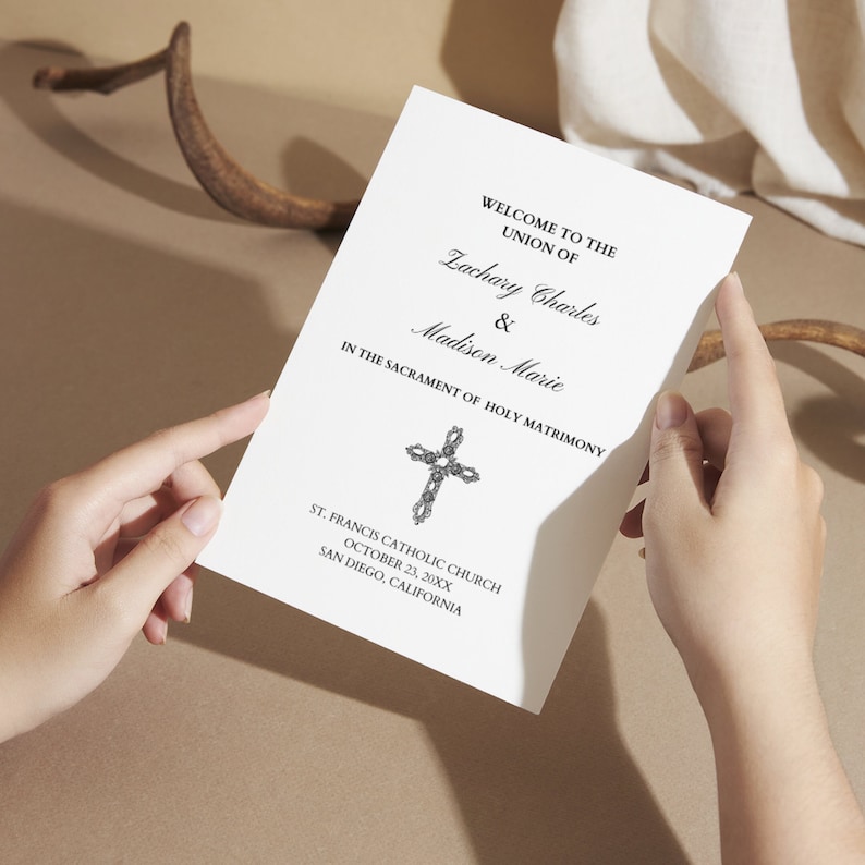 Catholic Wedding Program Template, Catholic Wedding Ceremony Program ...