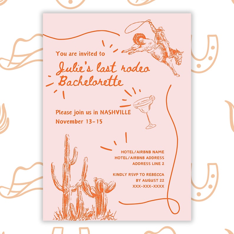 Last Rodeo Bachelorette Itinerary, Nashville Bachelorette Party ...