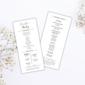Infographic Wedding Program, Ceremony Program Template, Editable ...