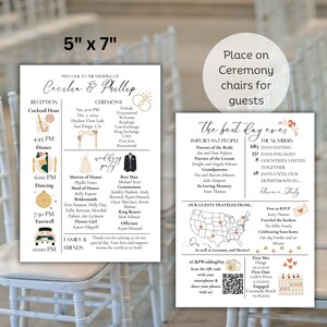 Infographic Wedding Program, Ceremony Program Template, Editable ...
