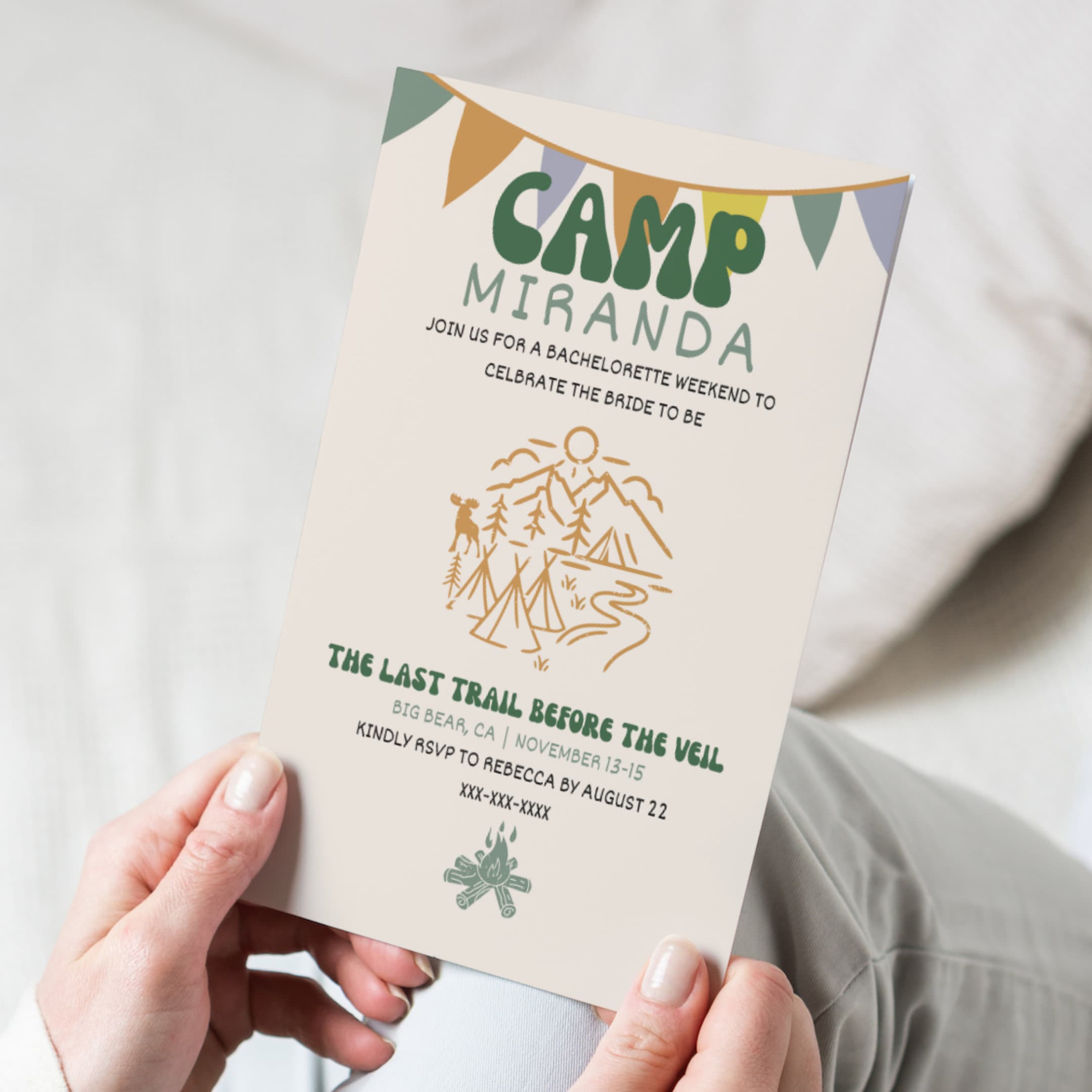 Camp Bachelorette Itinerary Template, Glamping Lake Bachelorette, Girls ...