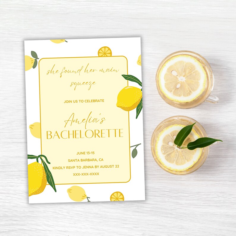 She Found Her Main Squeeze Bachelorette Party Invitation and Itinerary ...