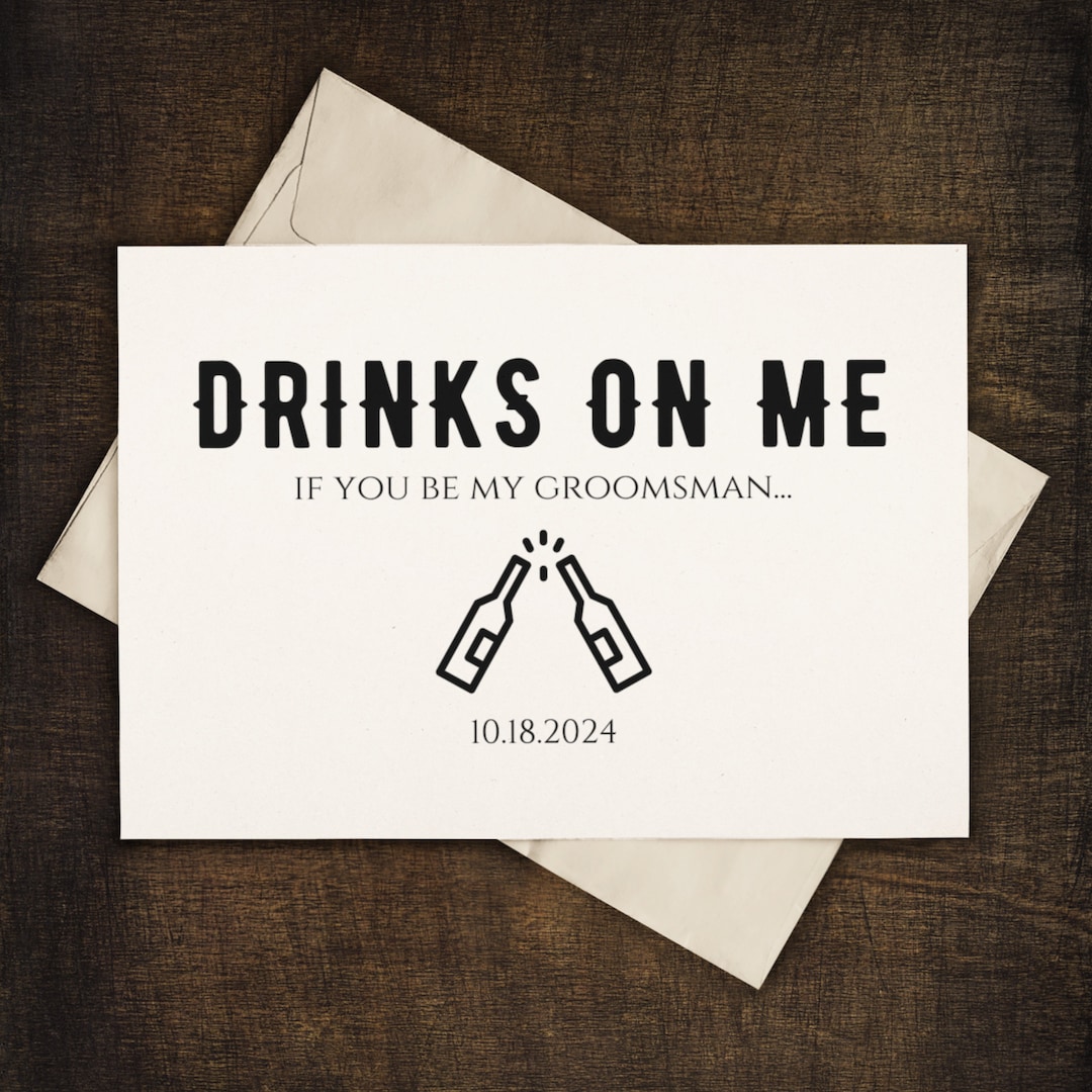 Funny Groomsmen Proposal Card, Groomsman Proposal Card Template, Free ...