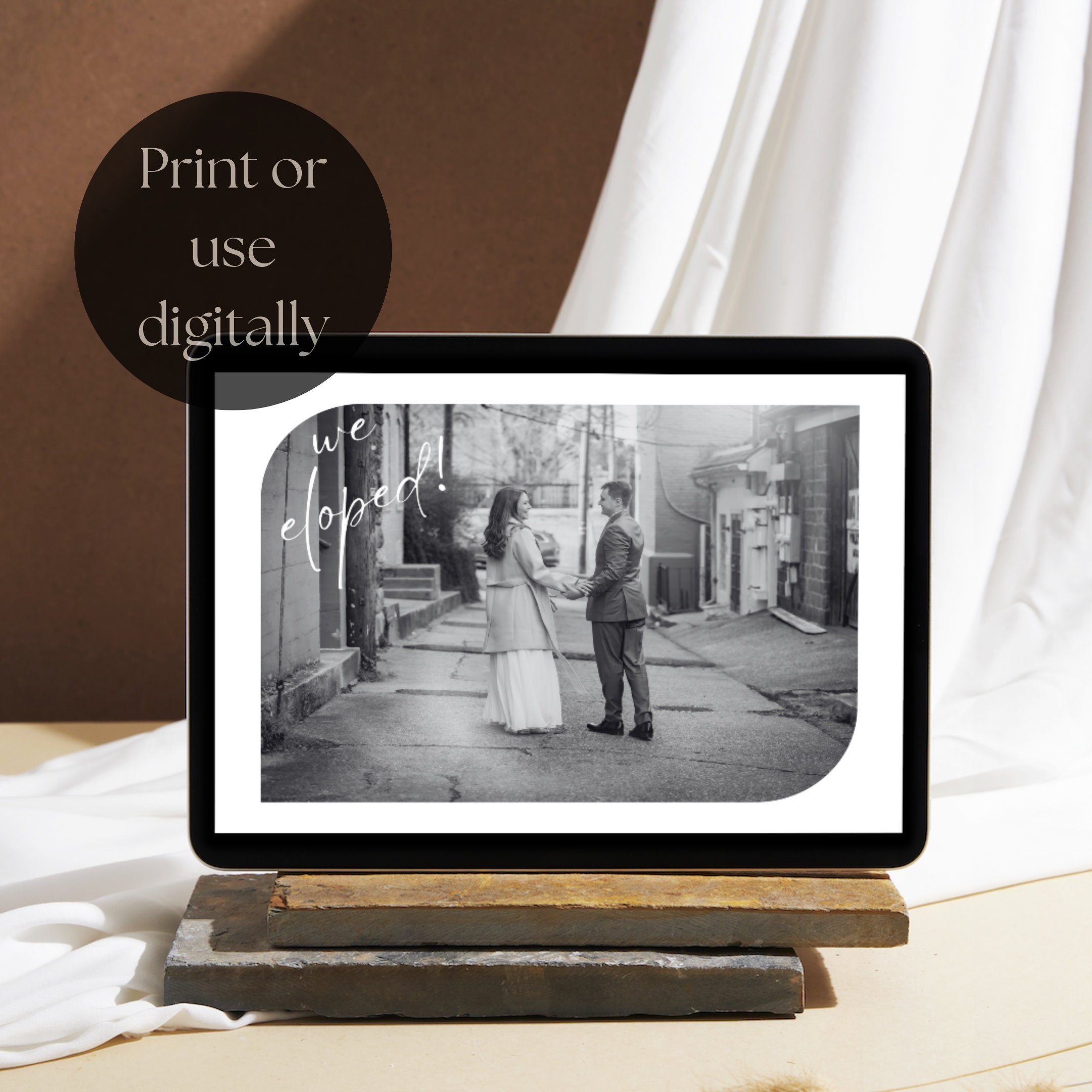 Elopement Announcement Template, Editable Elopement Announcement ...