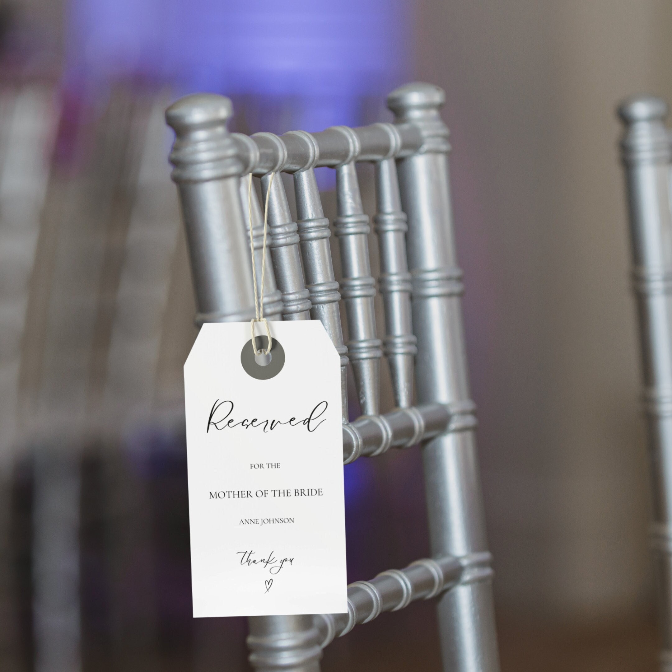 Reserved Sign Wedding, Reserved for Family Wedding Template, Minimalist ...