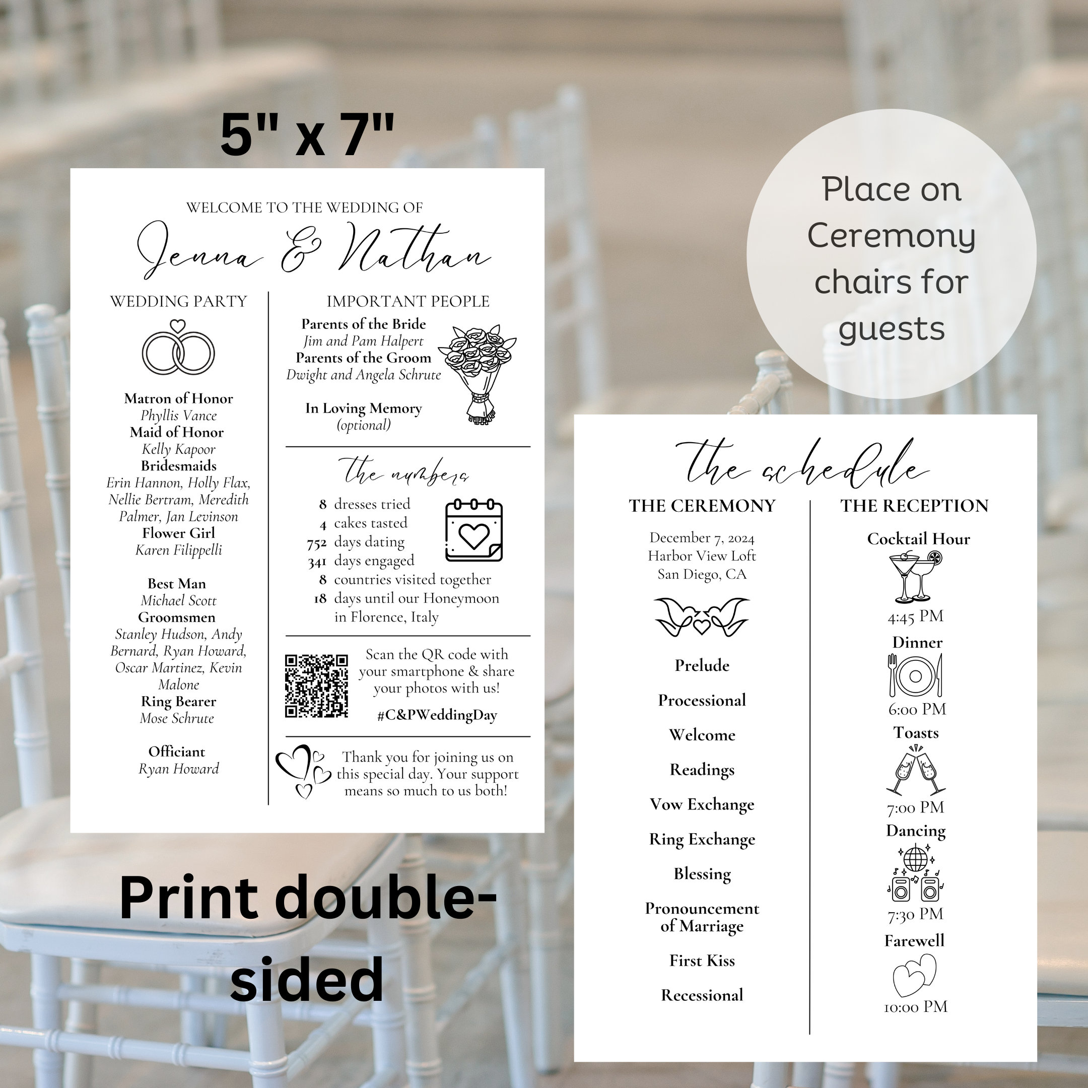 Infographic Wedding Program, Editable Ceremony Details, Ceremony ...