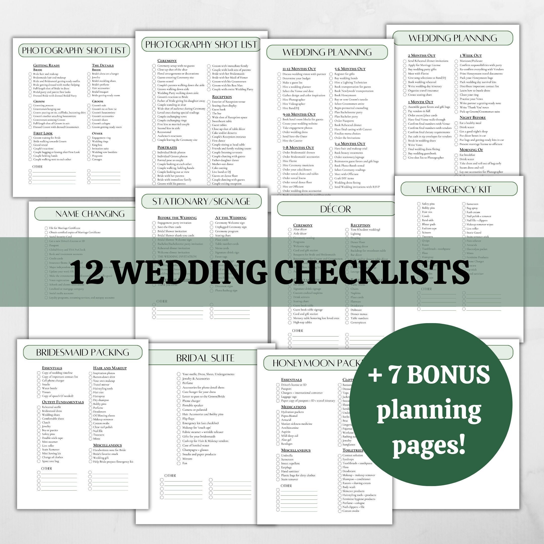 Wedding Planning Checklist Printable Wedding Binder Template - Etsy